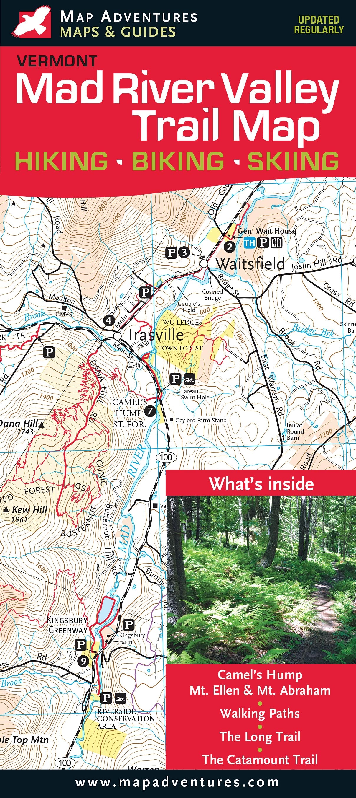 Map Adventures New England: Mad River Valley Trails Waterproof Map - D ...