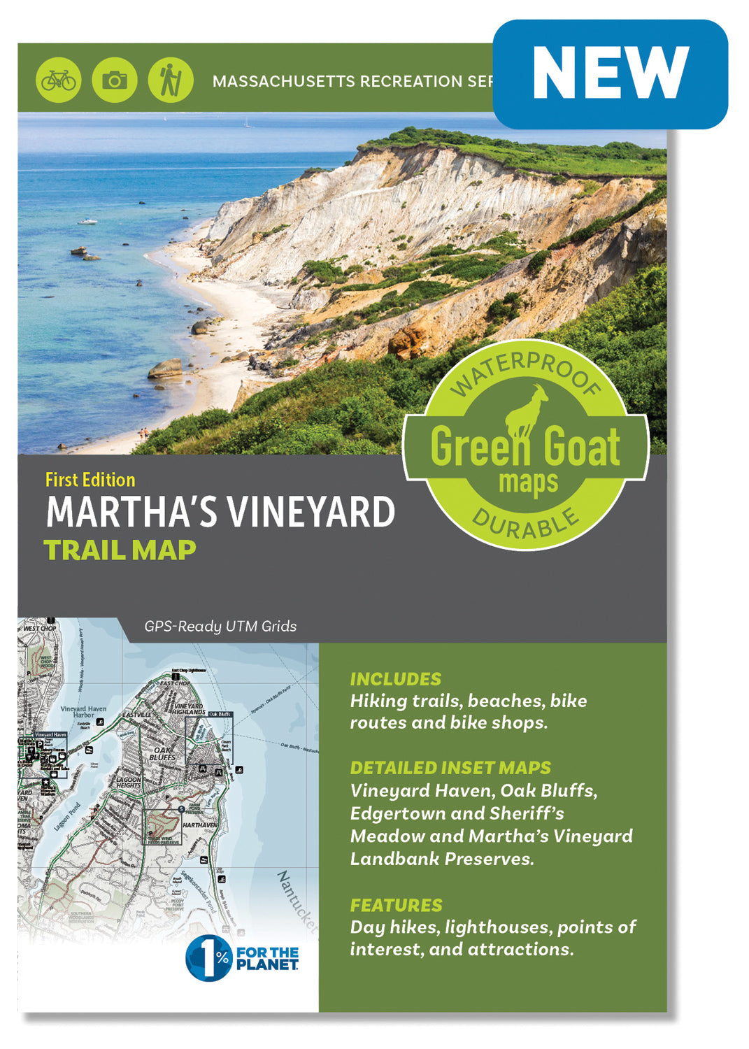 Explore Martha's Vineyard Green Goat Trail Map | Detailed Outdoor Adve ...