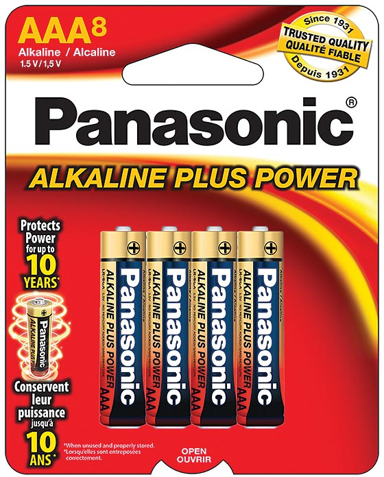 Panasonic Alkaline Plus Power AAA Batteries - 8 Pack for Long-Lasting ...