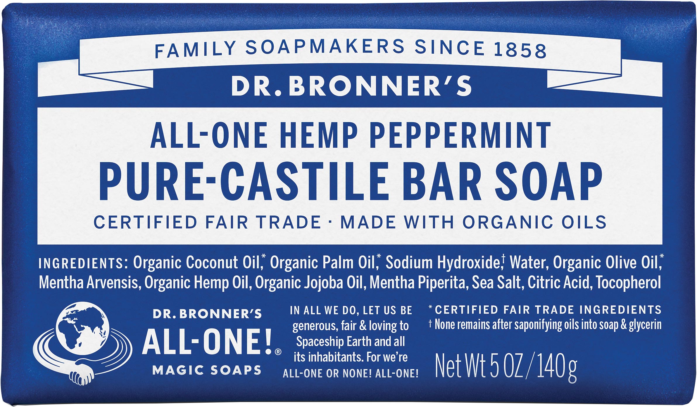 Dr. Bronner's Peppermint Liquid Soap: All-in-One Bar Soap & Shampoo Co ...