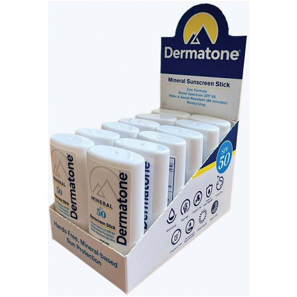 Dermatone No Touch Sunscreen Stick SPF 50 | 12-Pack, Travel-Size, Skin ...