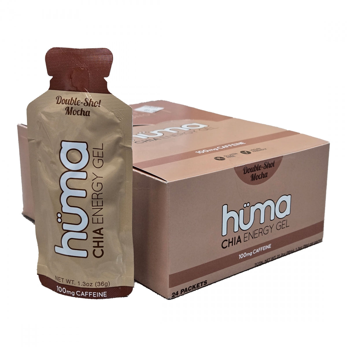 Huma Chia Energy Gel Box of 24 Energy Double Shot Mocha Box of 24 – 365 ...