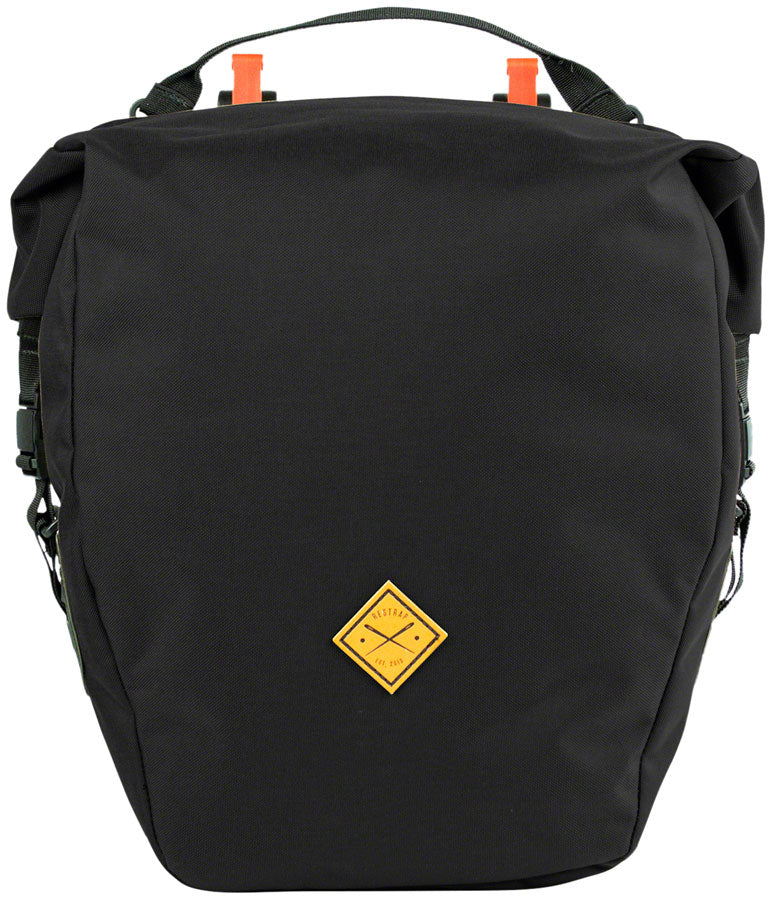 Large Waterproof Black Nylon Pannier with Roll-Top Closure, Reflective ...