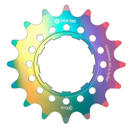 BOX Hex Lab 3/32" CNC Titanium Cog, Rainbow - 16t – 365 Cycles
