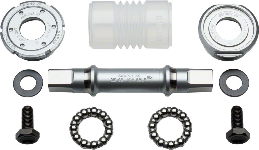 Sugino 75 Track Square Taper BSA Bottom Bracket Set with Loose Bearing ...
