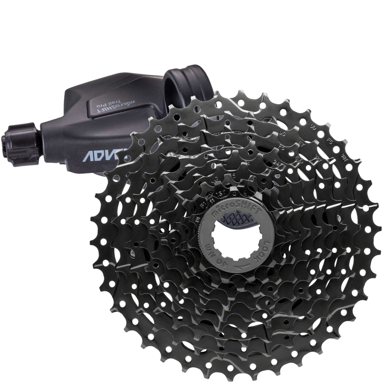 microSHIFT ADVENT Trail Cycling Bundle: 9-Speed Cassette & Trigger Shi ...