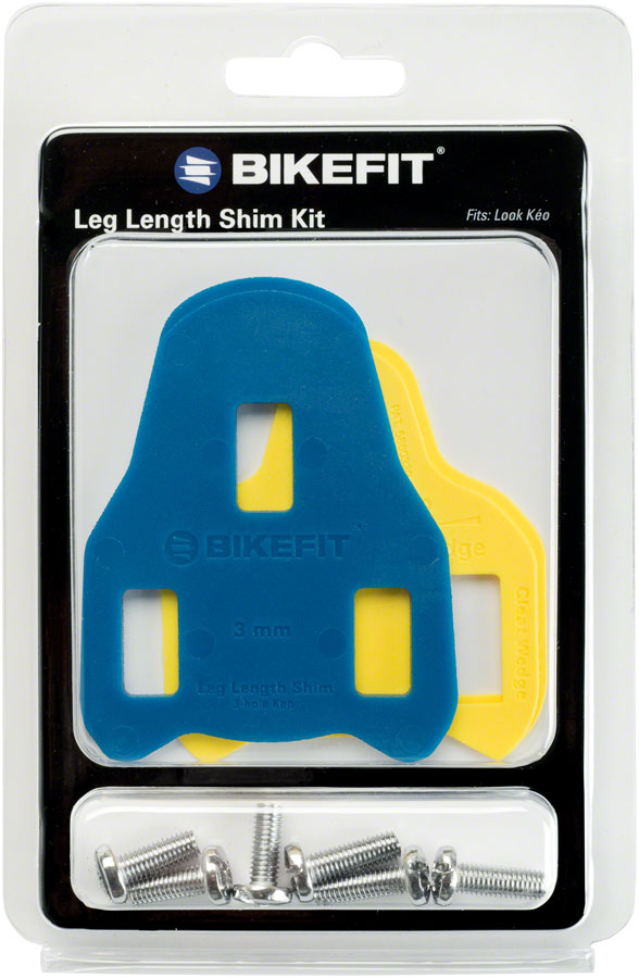 BikeFit Leg Length Shims - Look Keo Compatible 3-Hole, 3mm, 1-Pack Kit ...