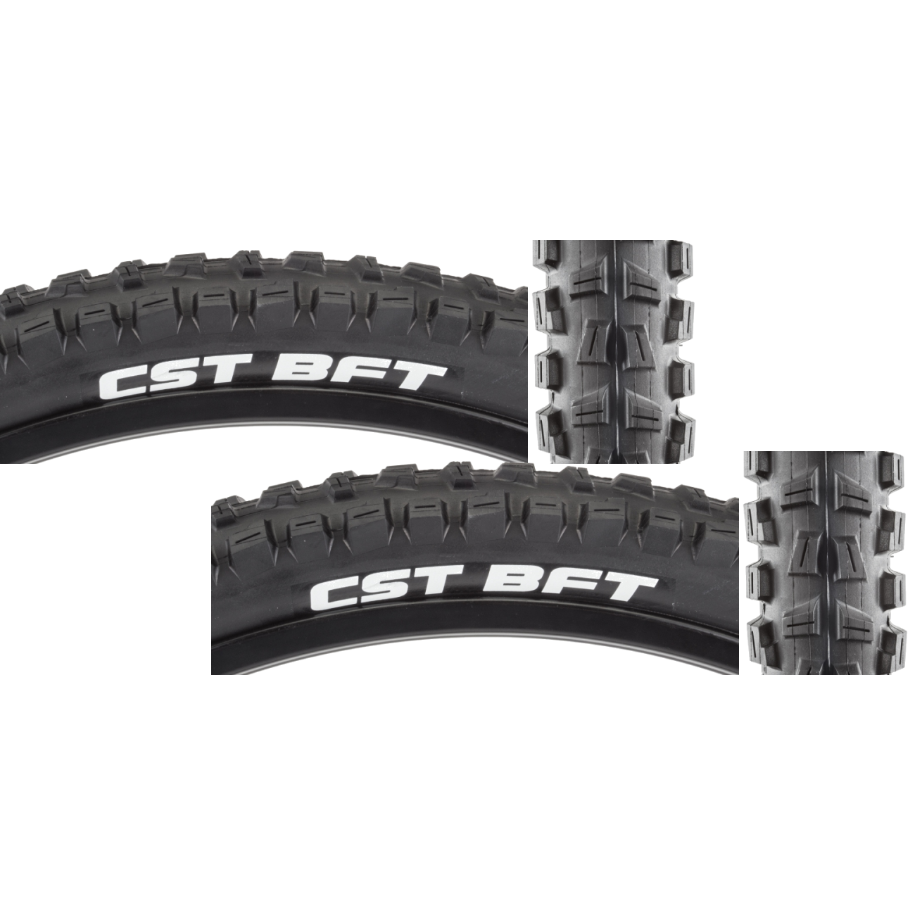 Pack of 2 Cst Premium BFT 27.5x2.4 Clincher Wire TPI 65 Black/Bsk Refl ...