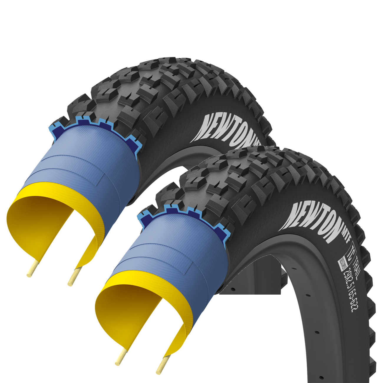 Pack of 2 Goodyear Newton MTF Tire 29 x 2.5 Tubeless Folding Black Tra ...